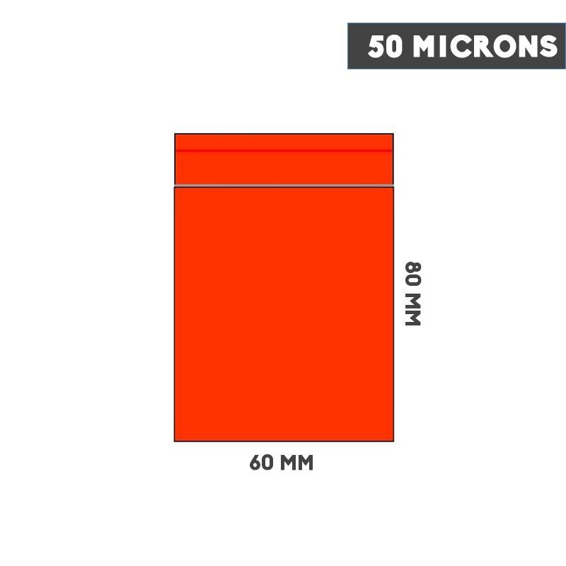 Sachet Zip 60x80x0,05mm Opaque Rouge X100 - Sachets plastiques zip